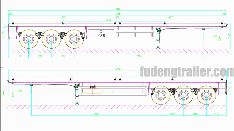 China Flatbed Trailers Manufacturer | 40FT ISO Standard Flatbed Trailer