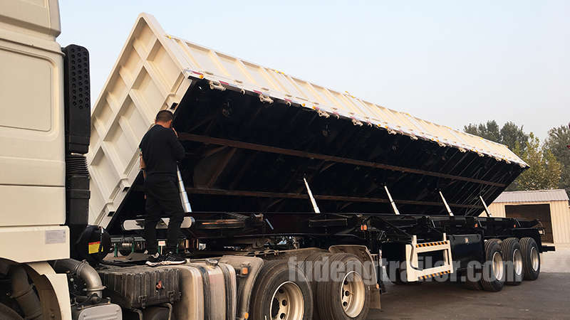 60T 80T Tipping Trailers, Side Tippers for Coal Transport - FUDENG TRAILER