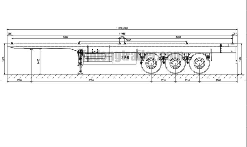 40ft Shipping Container Trailer - Buy Flatbed trailer for sale, 40ft ...