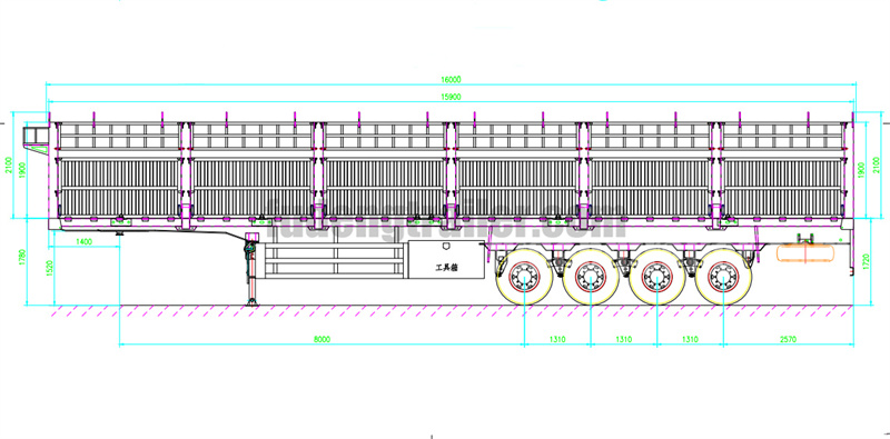 4 Axle Fence Cargo Semi Trailer - Buy 40ft fence cargo trailer, Bulk ...